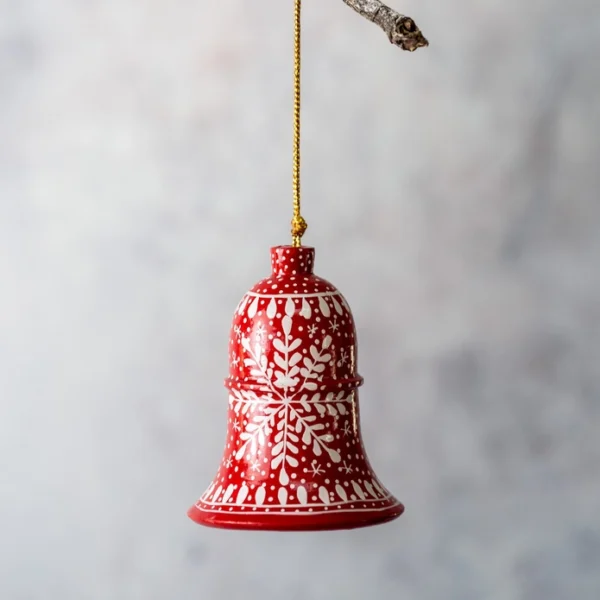 Christmas decorations - Red Snowflake Hanging Bell - Decor et more