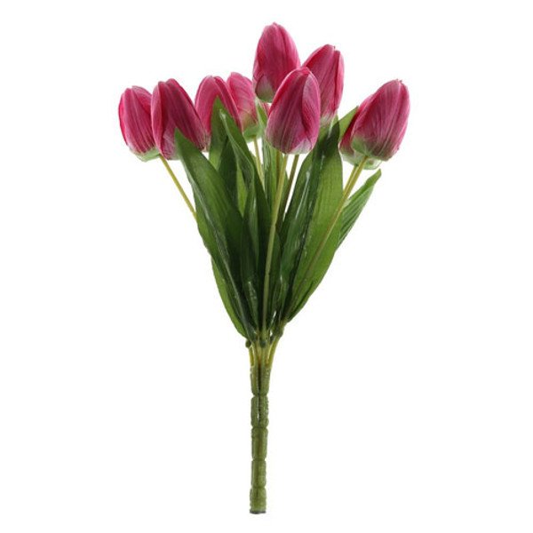 Pink Tulips Bunch - 9 heads - Artificial Tulips - Decor et more
